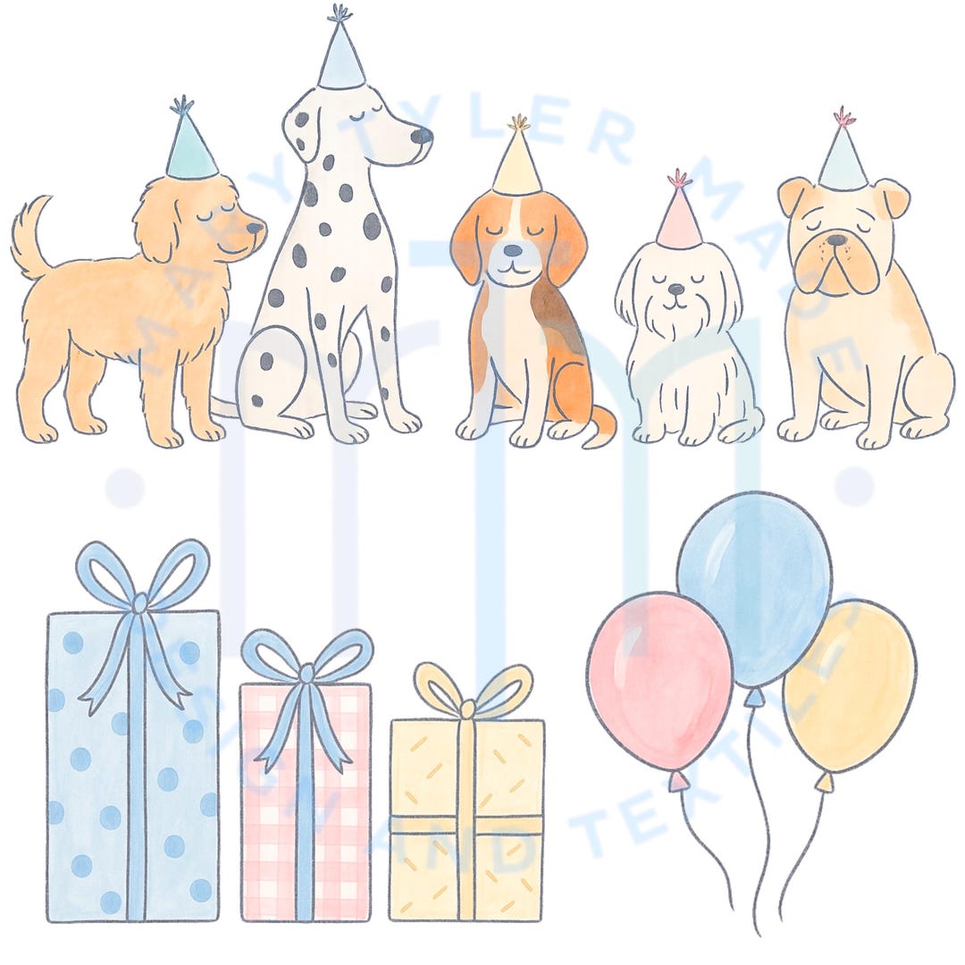 Party Pups Digital Clipart Set - Etsy