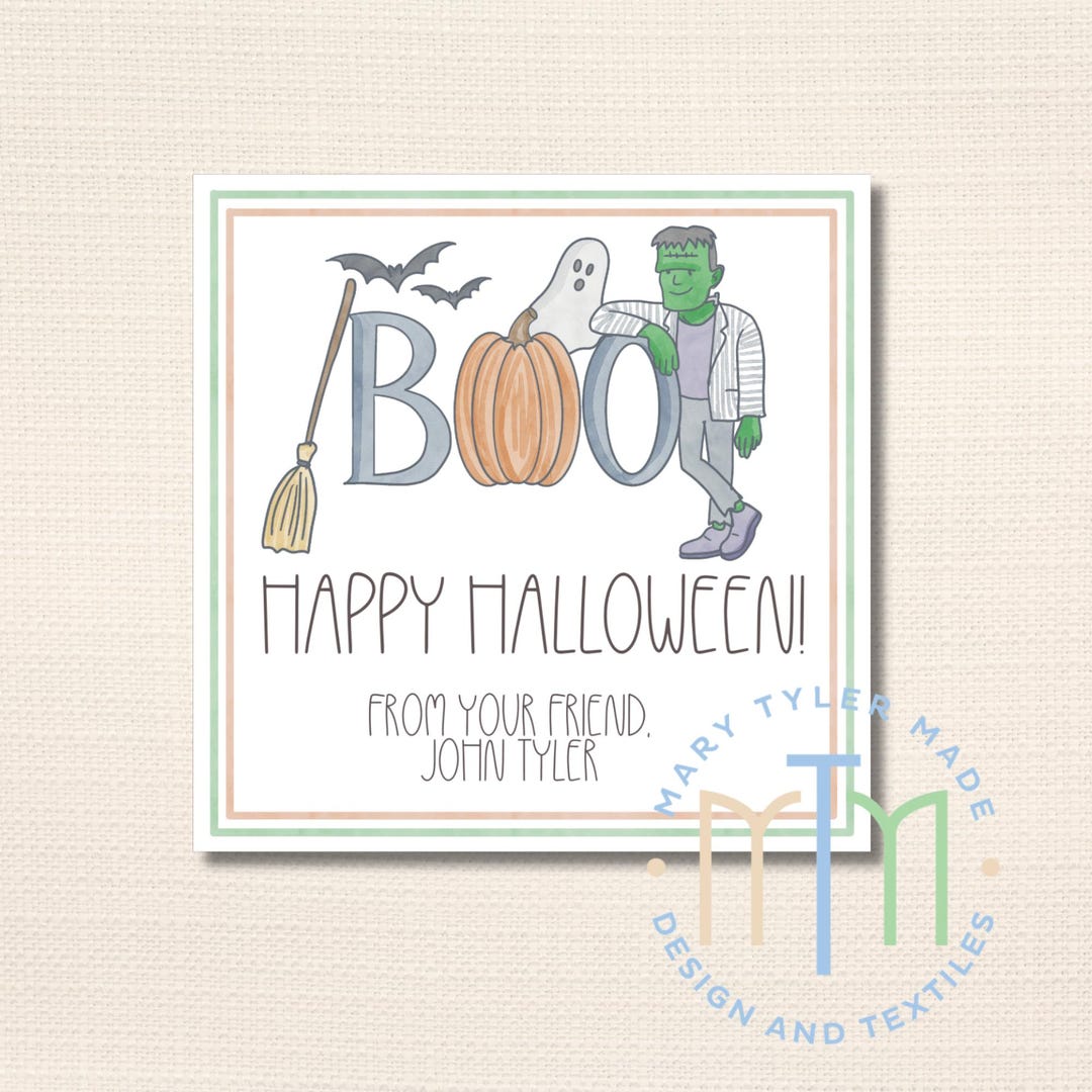 Halloween Boo Crew Friends, Print at Home Editable Halloween Tag Party ...