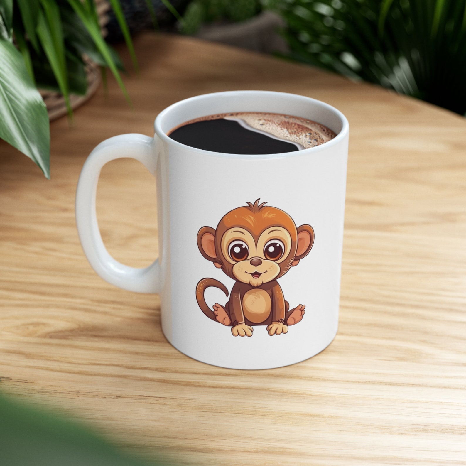 Monkey Mug, Cute Monkey Mug, Baby Monkey Mug, Funny Monkey Mug, Monkey ...
