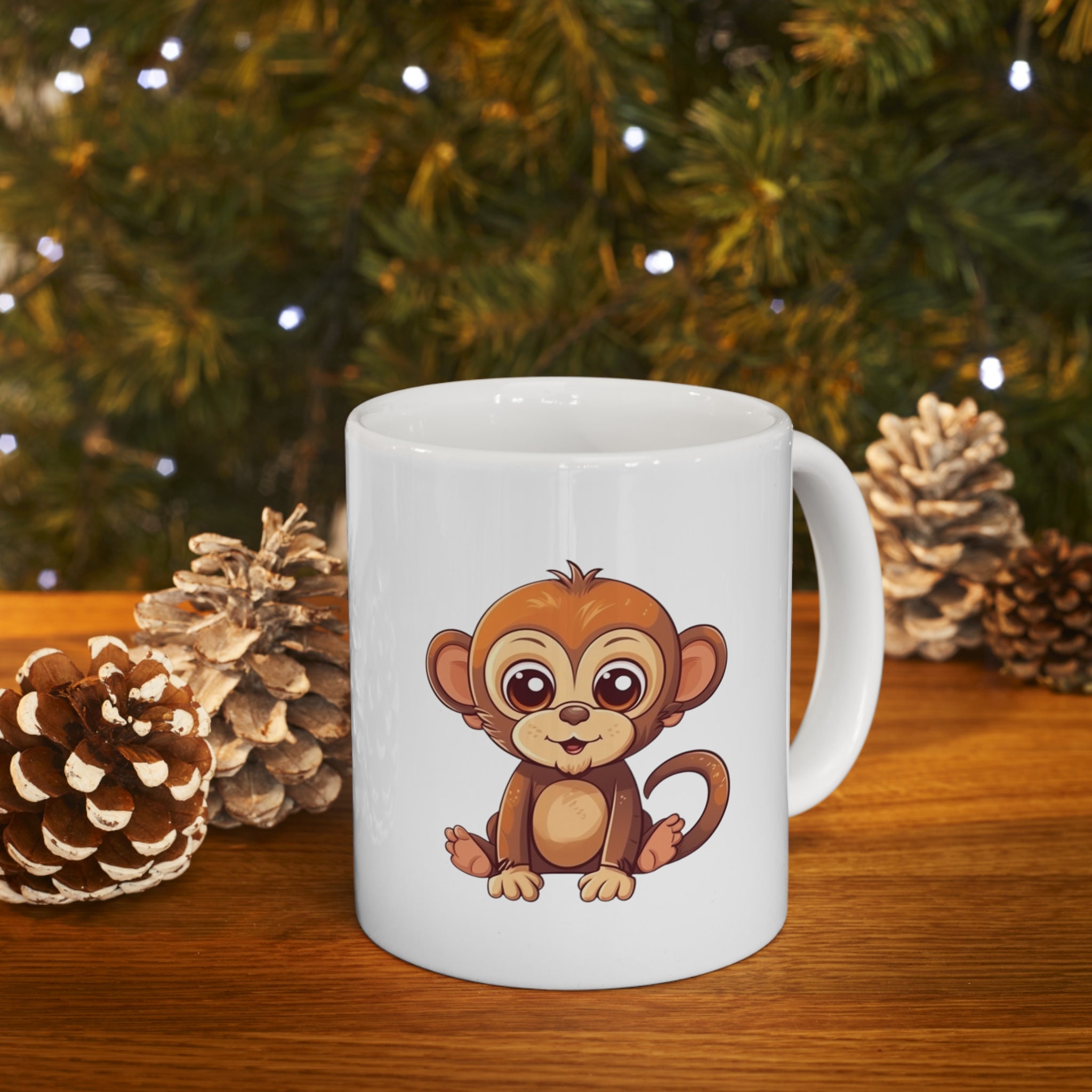 Monkey Mug, Cute Monkey Mug, Baby Monkey Mug, Funny Monkey Mug, Monkey ...