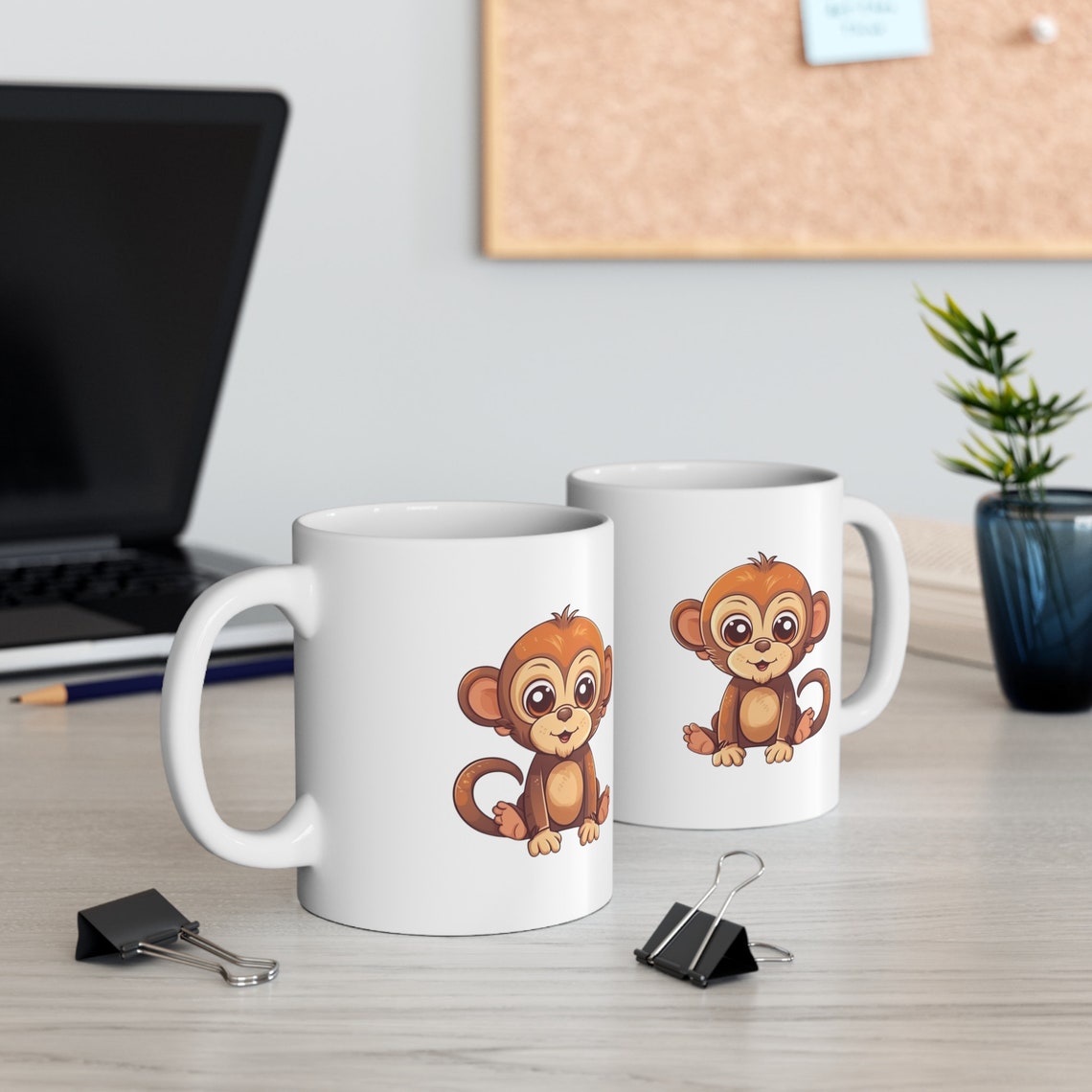 Monkey Mug, Cute Monkey Mug, Baby Monkey Mug, Funny Monkey Mug, Monkey ...