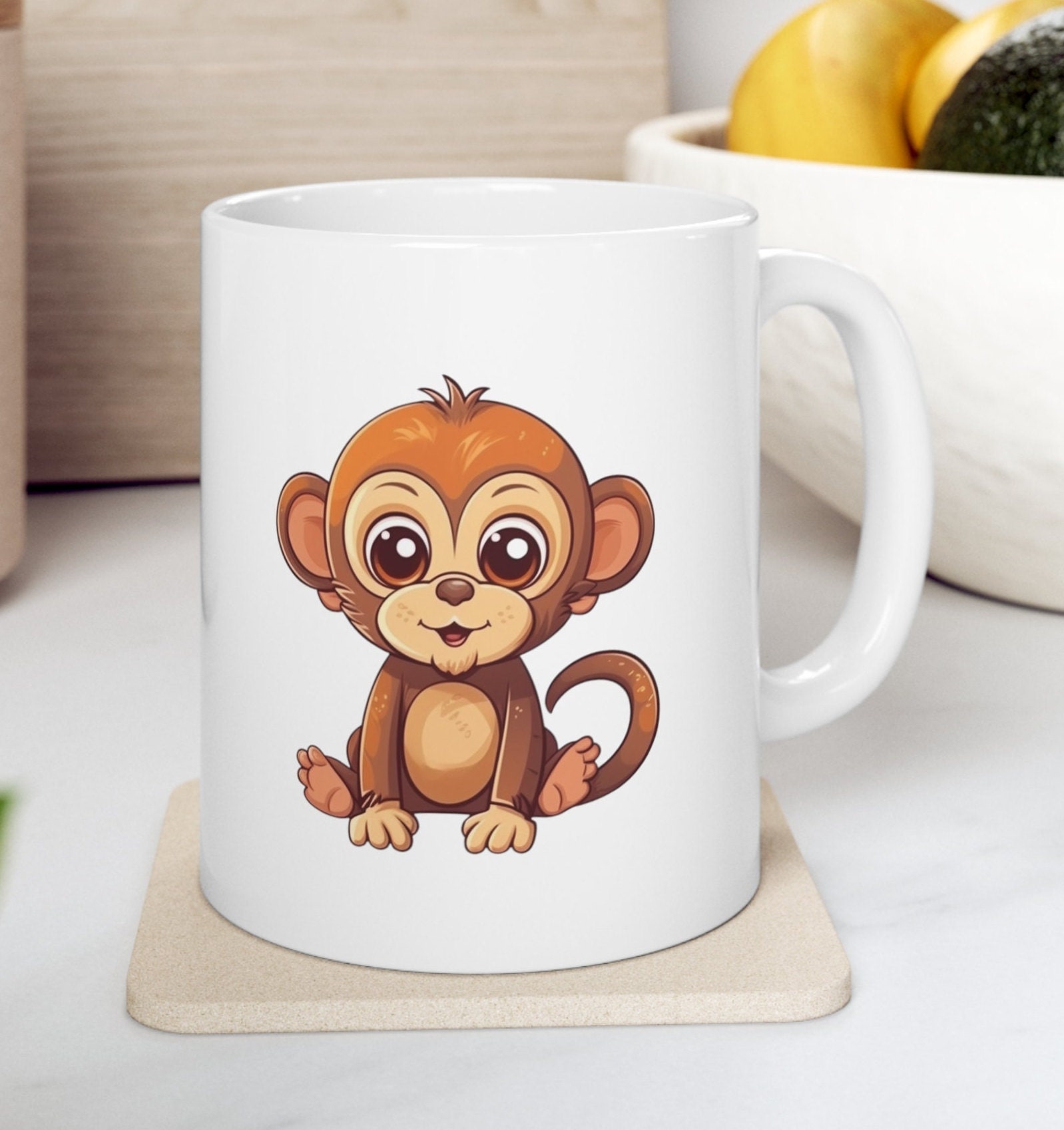 Monkey Mug, Cute Monkey Mug, Baby Monkey Mug, Funny Monkey Mug, Monkey ...