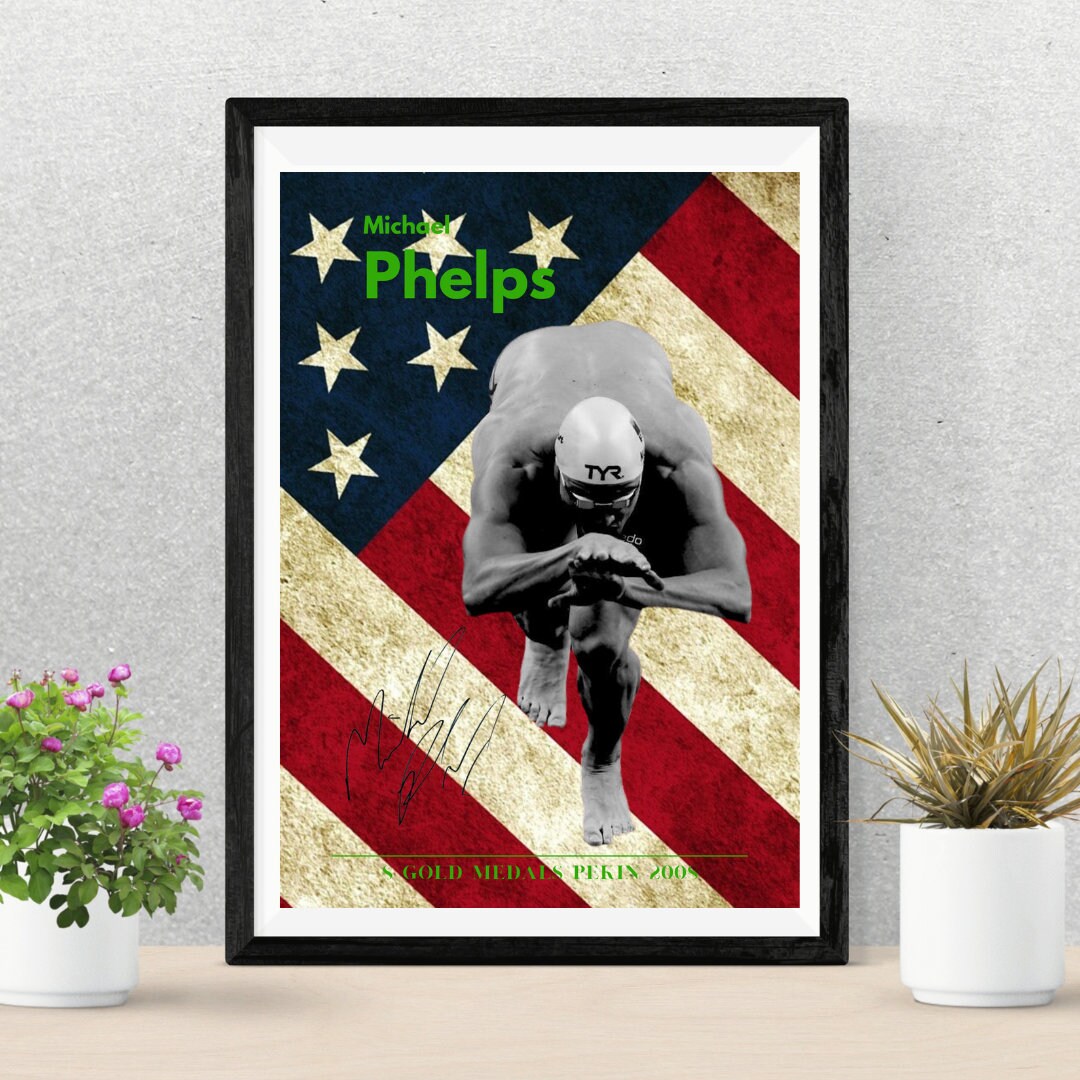 MICHAEL PHELPS POSTER | Olympic Legend | Sports Poster | Sport Legend ...