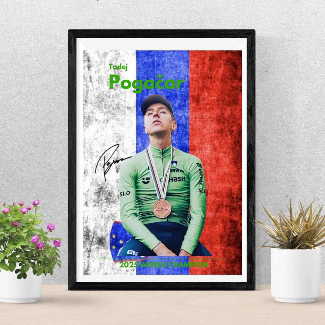 TADEJ POGACAR POSTER, 2024 World Champion Winner, Tadej Pogacar ...