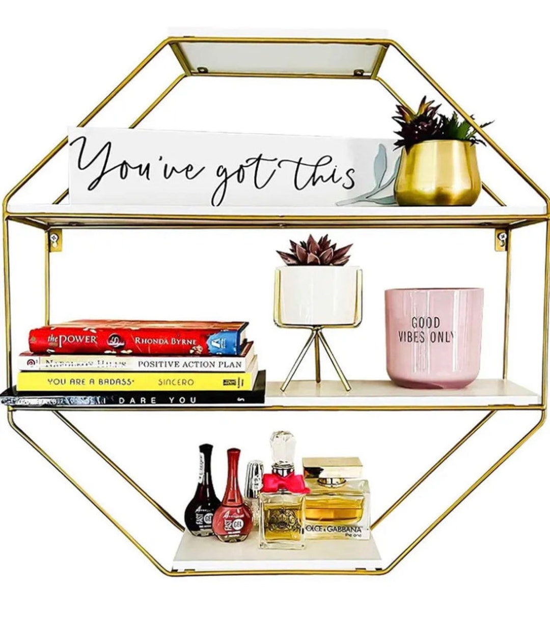 Octagon Floating Shelvesmodern Wall Shelf for Living Room - Etsy