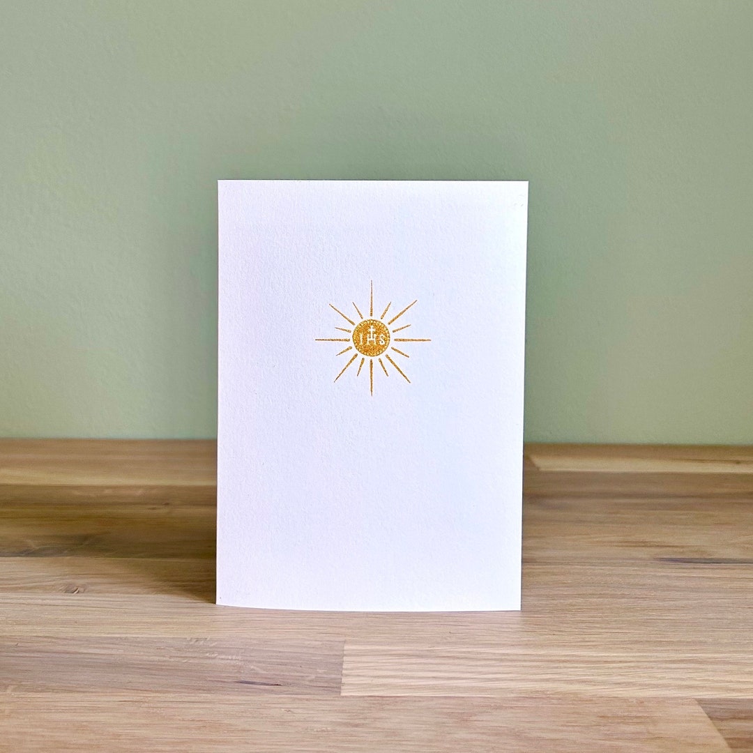 Gold First Holy Communion Greetings Card Holy Eucharist Host - Etsy