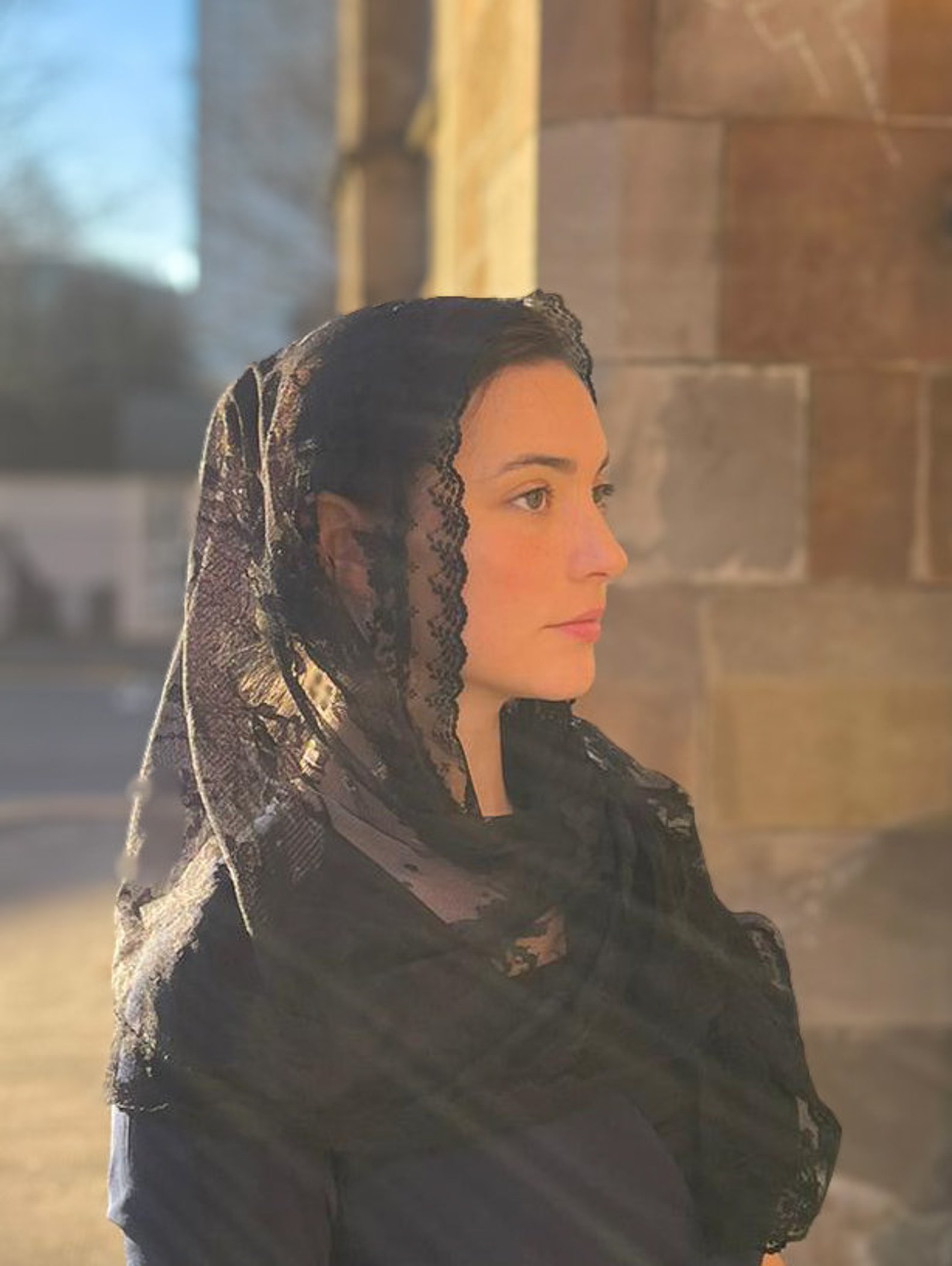 Rectangular, Catholic, Black, Lace, Scarf Mantilla. Traditional ...