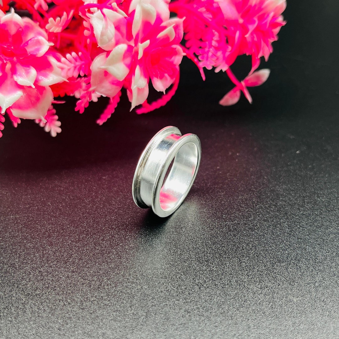 925 Sterling Silver Inlay Ring, Bezel Resin Work, Inlay Ring for Resin ...