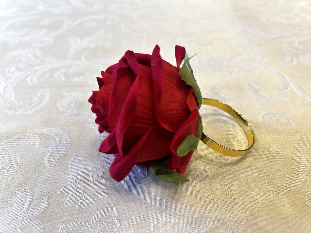 Red Rose Napkin Rings Set 6, 12, or 24 Units Add a Touch of Romance to ...