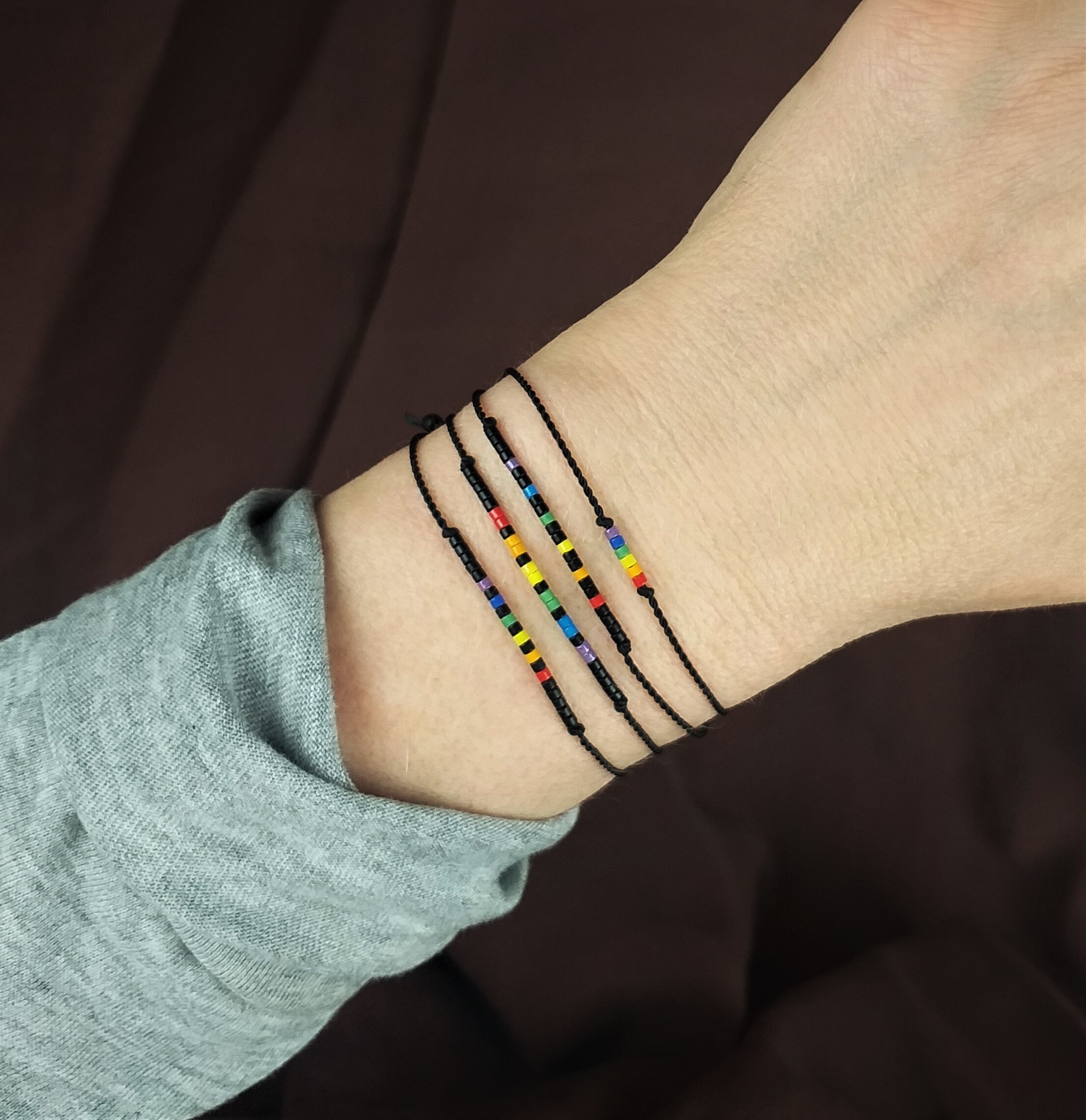 Subtle LGBT Bracelet Unisex, Abstract Pride Jewelry, Tiny Beads LGBTQ ...