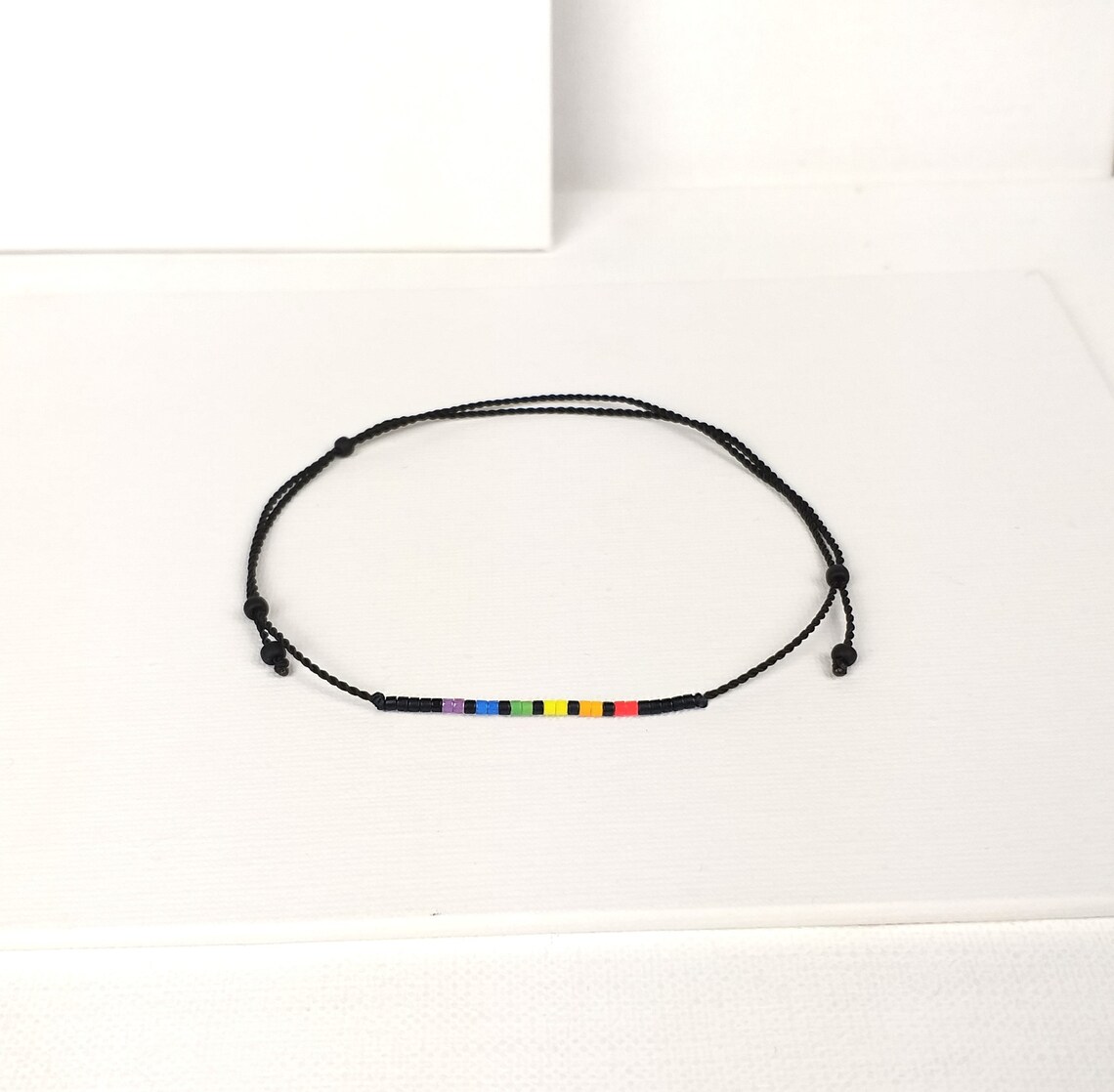 Subtle Pride Anklet Cord, Rainbow Flag Anklet String, Gay Pride Jewelry ...