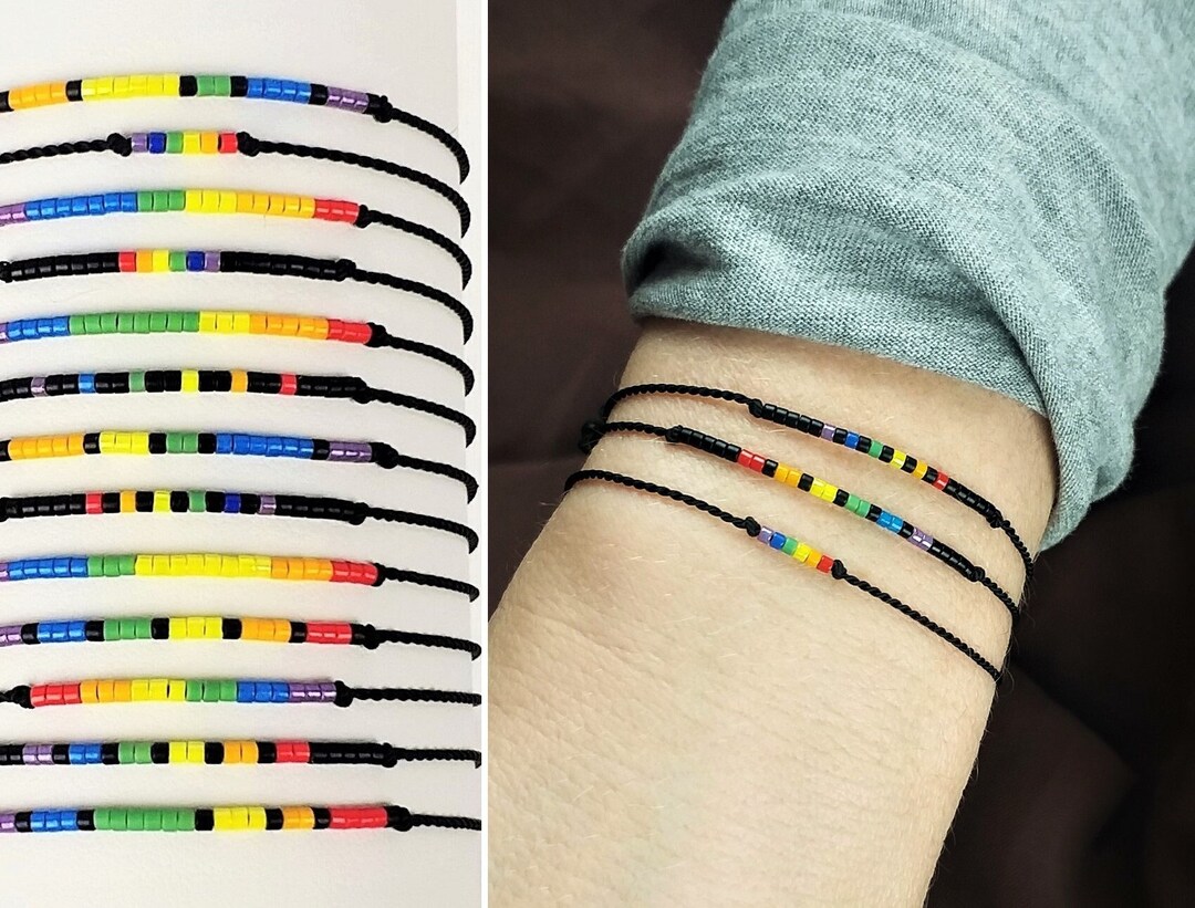 Waterproof Rainbow Bracelet String, Adjustable Bracelet LGBTQA, Pride ...