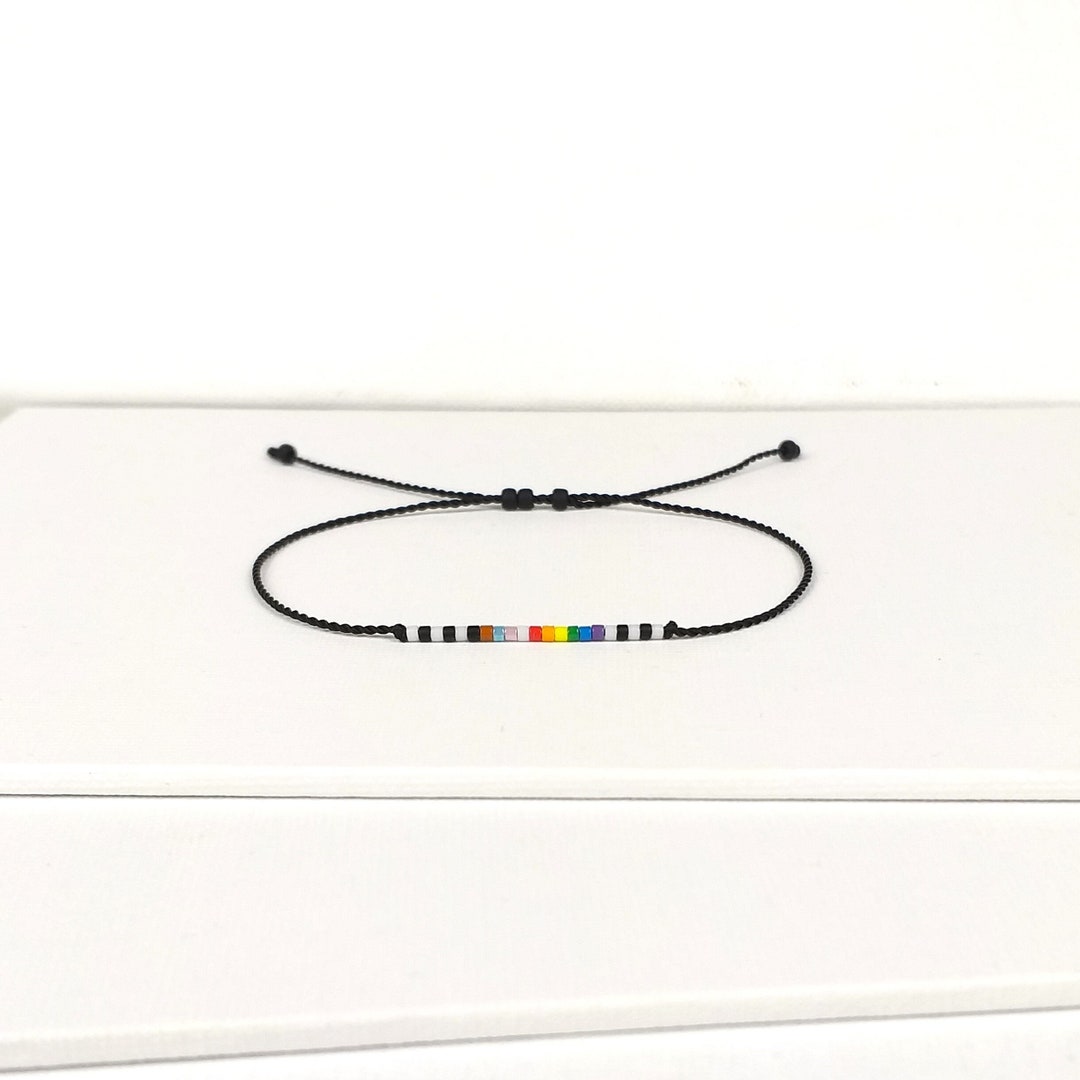 Progressive Ally Bracelet, Subtle Progress Pride Flag Bracelet ...