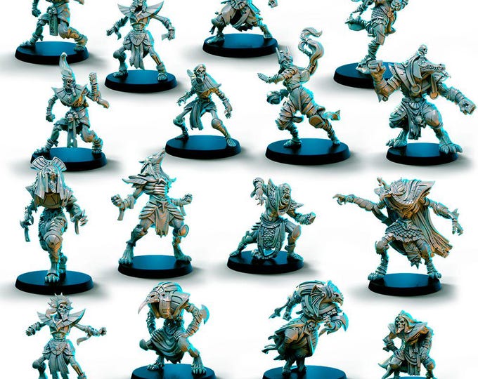 Akhenatom Kings Undead Tomb Kings Team - High-quality 3D Print ...
