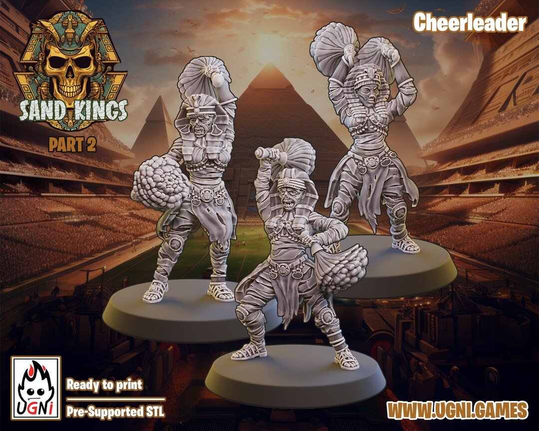3X Tomb Kings Cheerleaders Miniatures for Fantasy Football Compatible ...