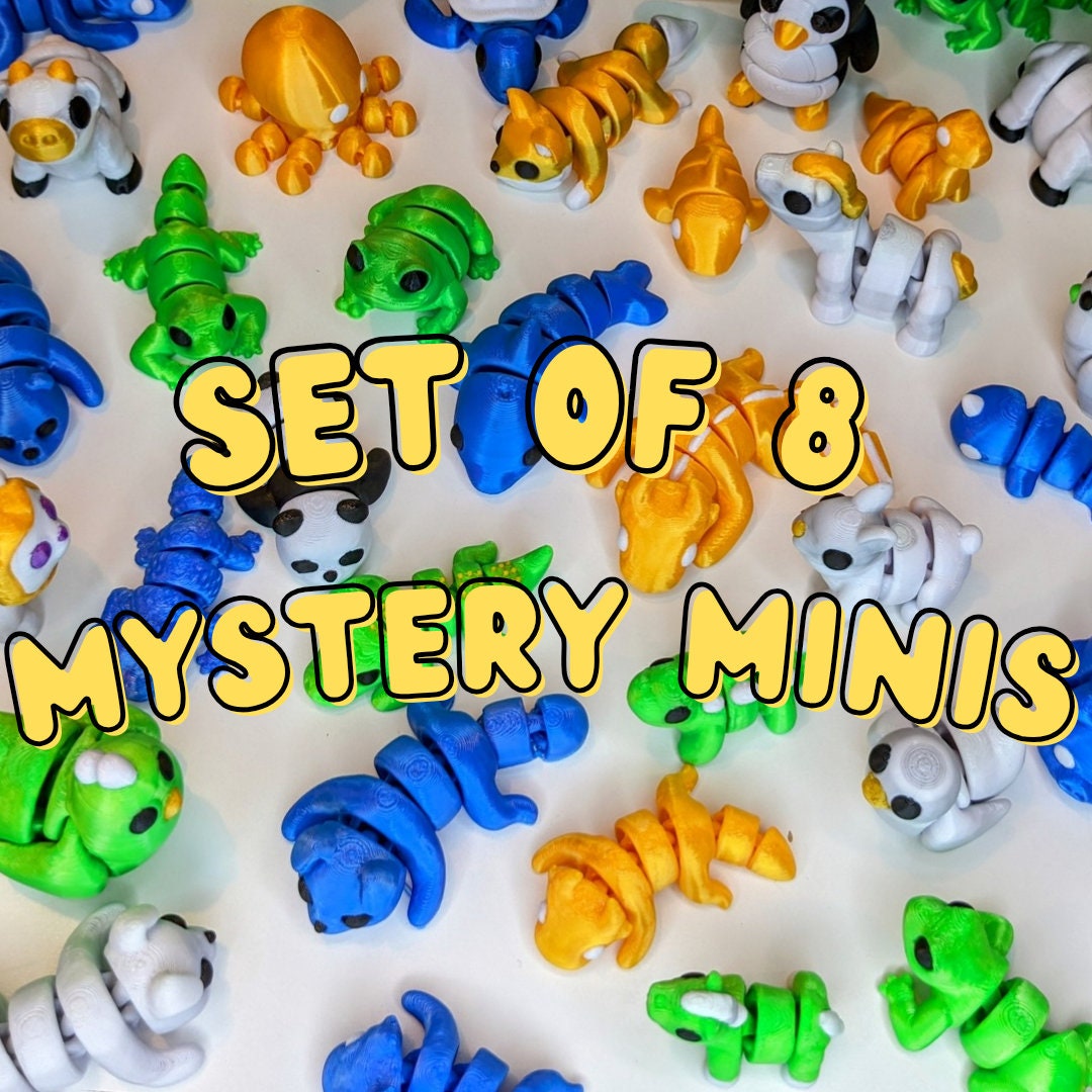 3D Printed Set of 8 Mystery Mini Grab Box Cute Fidget Toys - Etsy