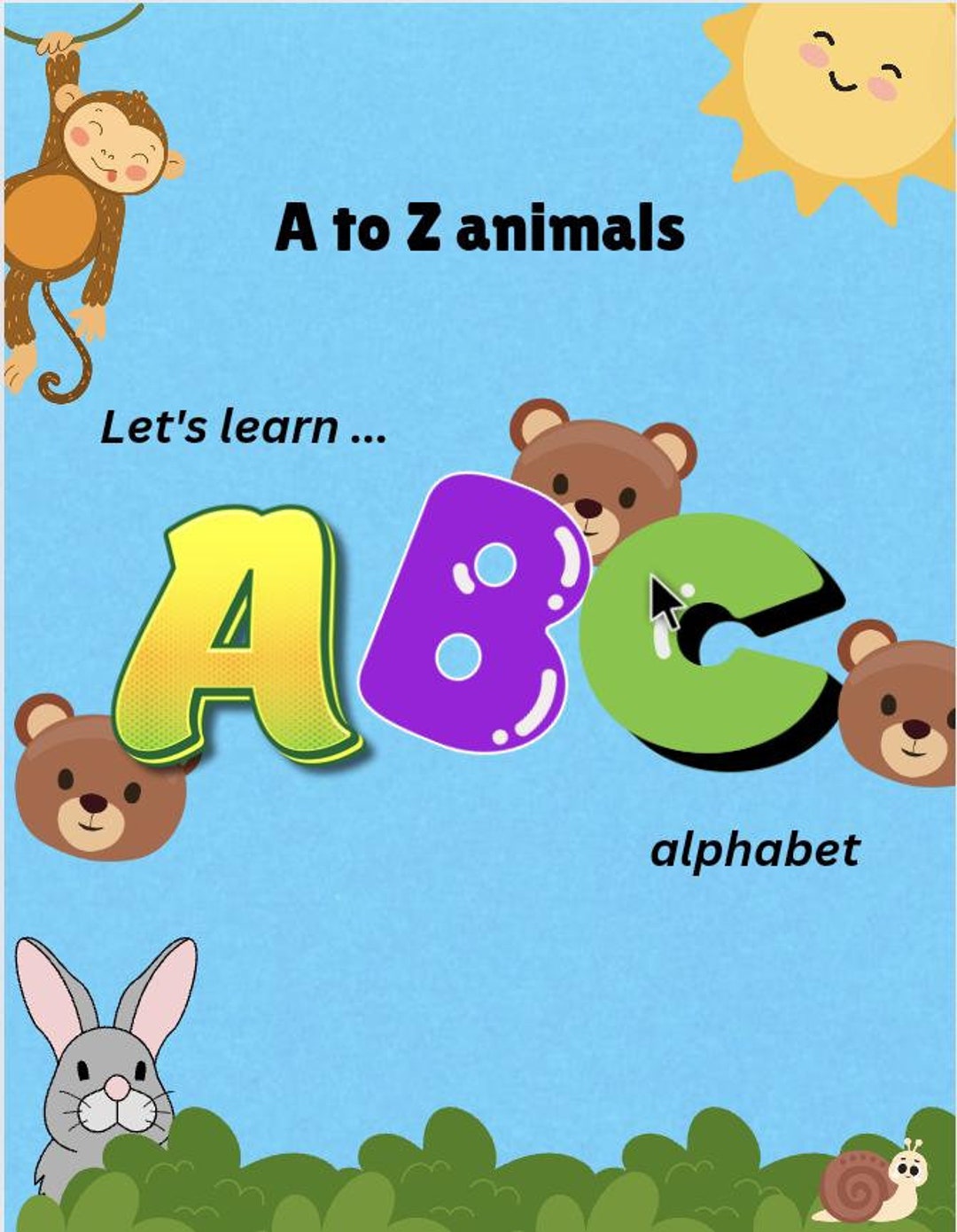 Learn ABC With Animals' Names, Alphabet, Kids Coloring Book, ABC ...