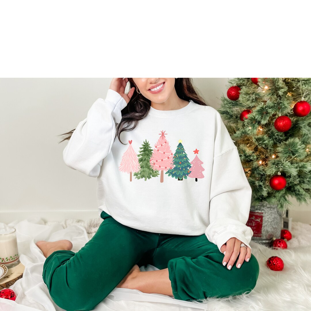 Christmas Trees Pink, White, Tan - Etsy