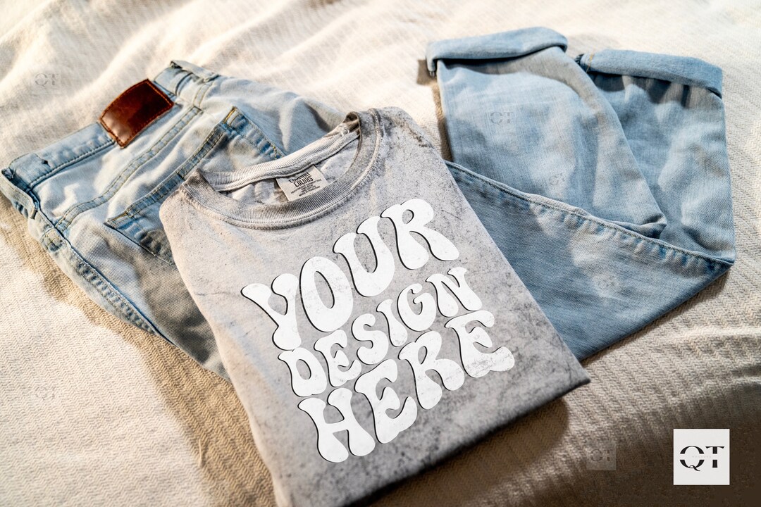 Comfortcolors 1745 Smoke Tshirt Mockup, Comfort Colors Flat Lay Mock Up ...