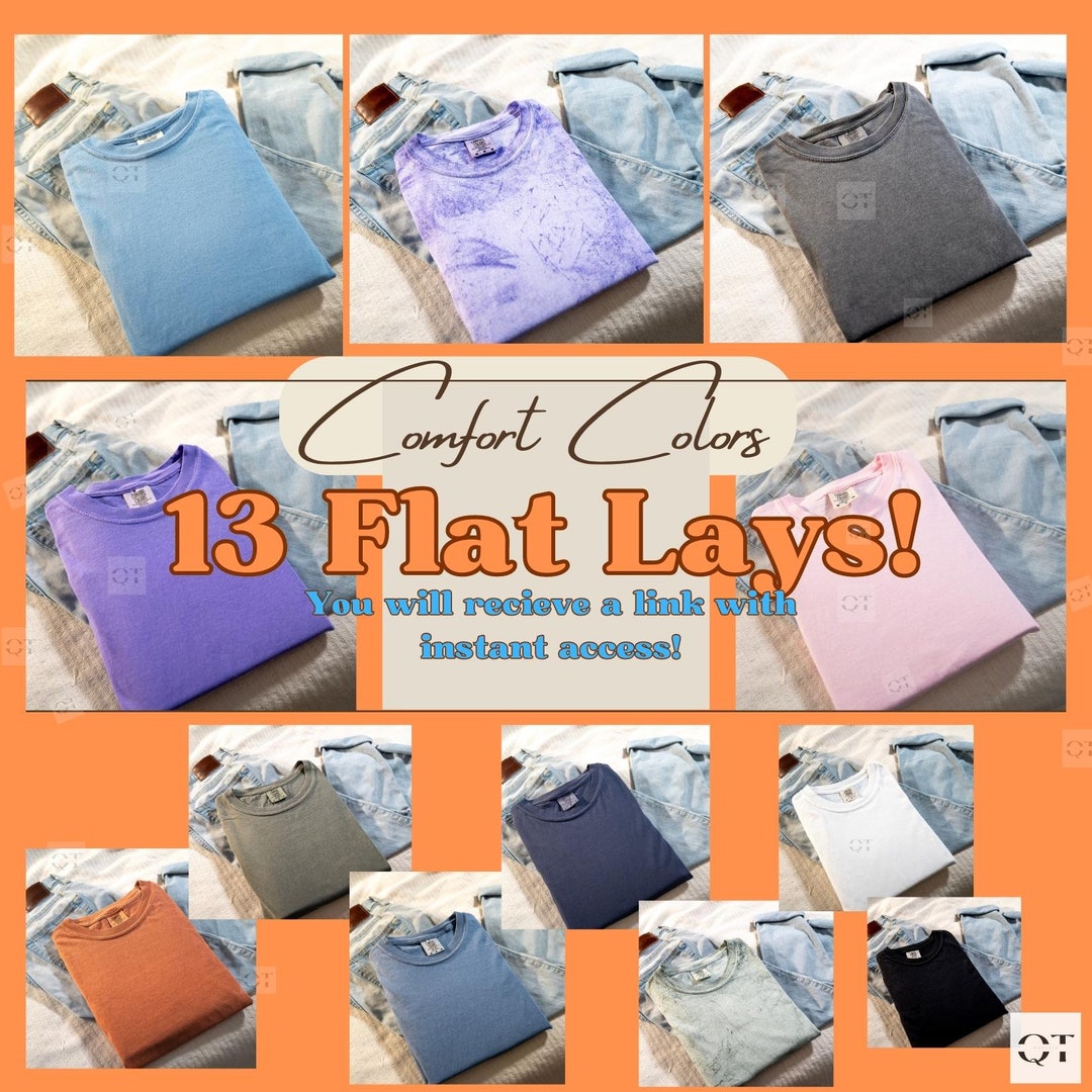 Comfort Colors Shirt Mockup, Mockup Bundle, Flat Lay Mock up Bundles, T ...