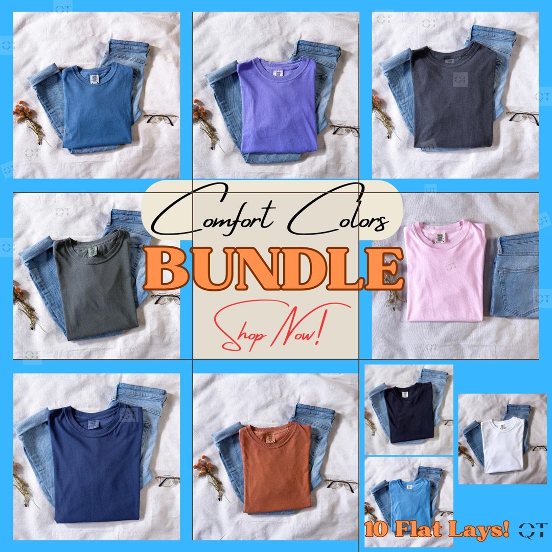 Comfort Colors Shirt Mockup Bundle, Flat Lay Mock up Bundles, T-shirt ...