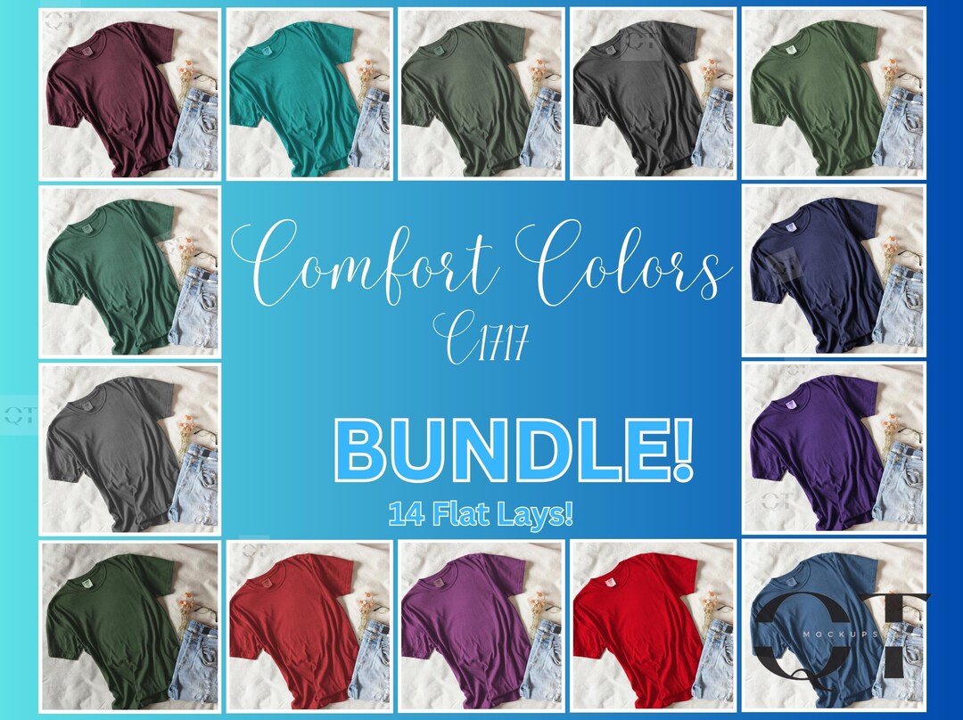 Comfort Colors Mockup Bundle, Shirt Mockup, Flat Lay Mock up Bundles, T ...