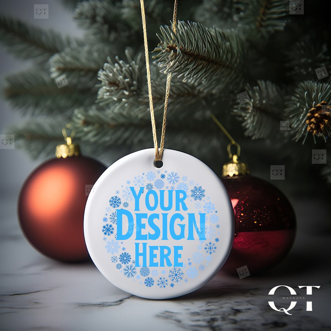 Christmas Ornament Mockup, Tree Ornament Mock Up, Printify Tree Mock Up ...