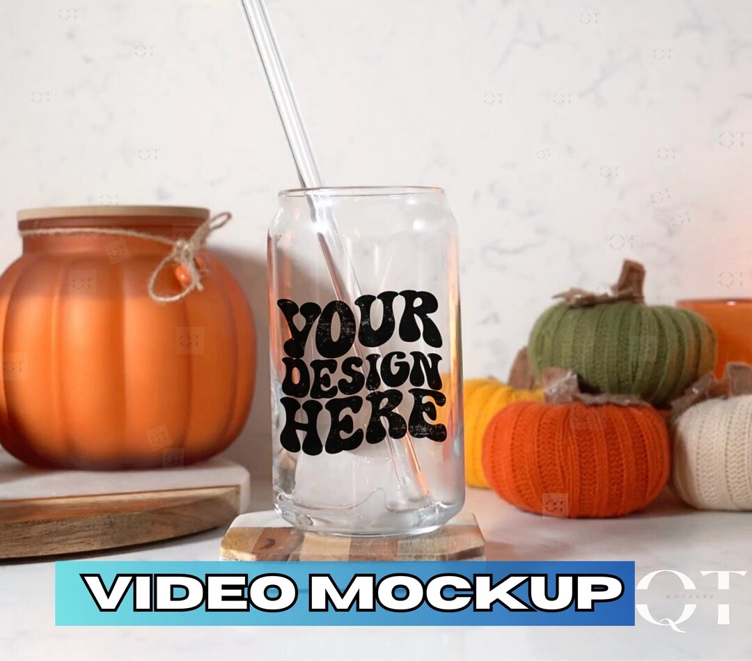 Libbey Mockup Glass Can Loop Video Mockup, Mockups for Libbey Beer Can ...