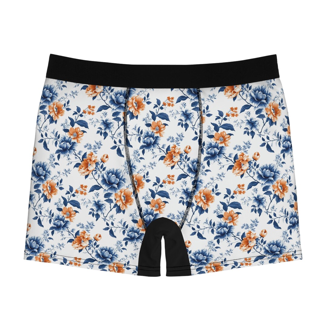 Antique Flowers White Canvas Men's Boxer Briefs (AOP) - Etsy
