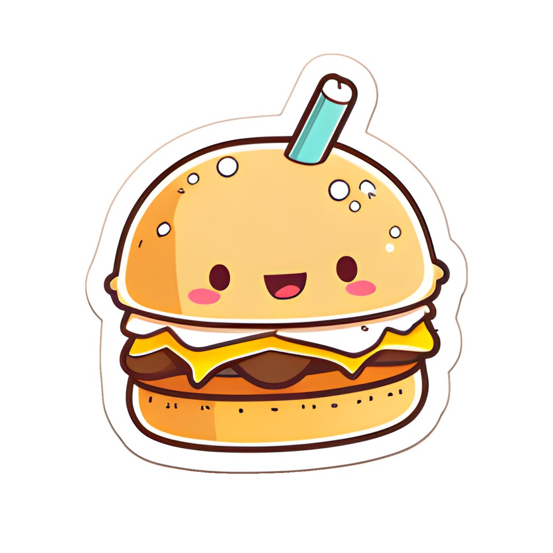 Burger Bliss: Adorable Cartoon Burger Sticker Sheet 9 Stickers - Etsy
