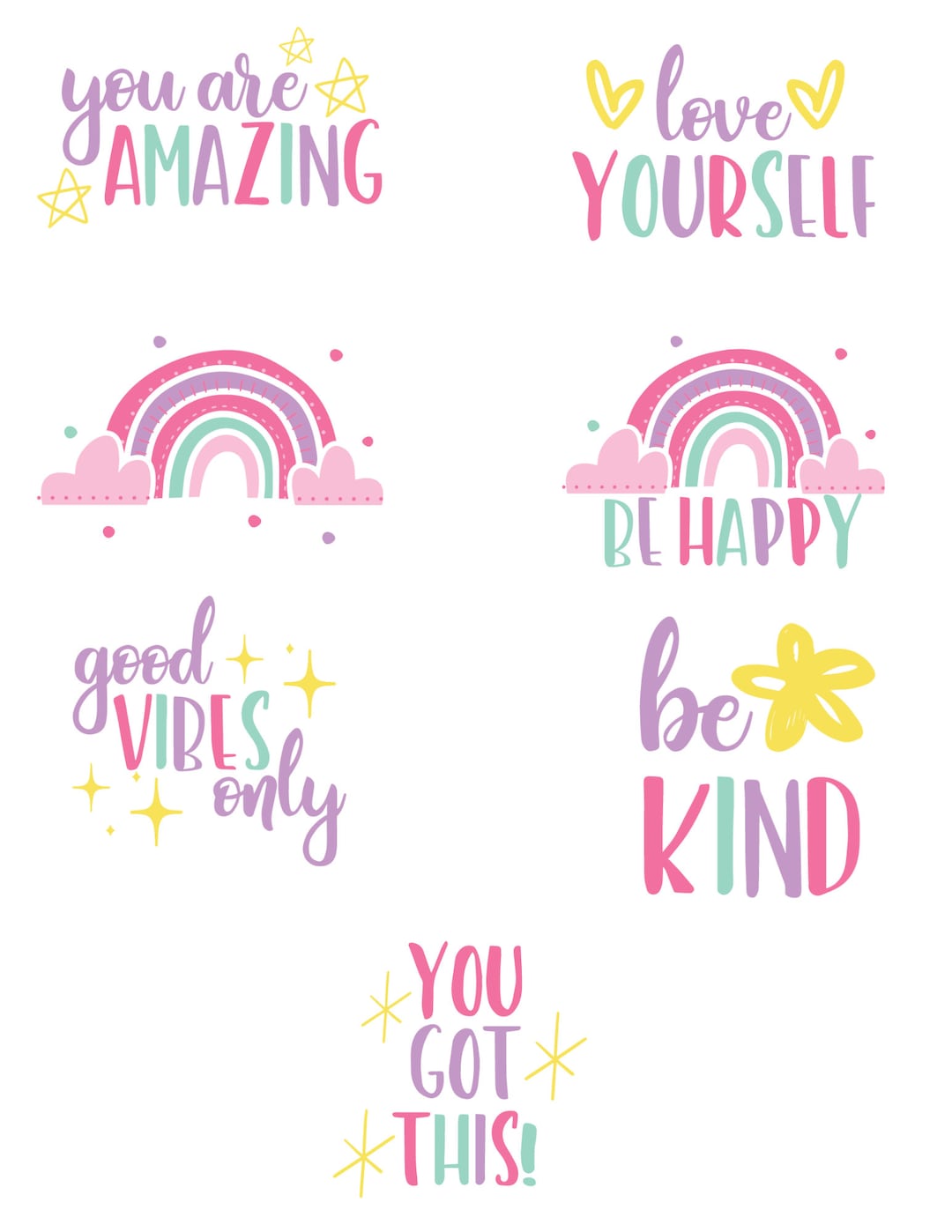 Motivational Positive Quotes Sticker Sheet - Etsy