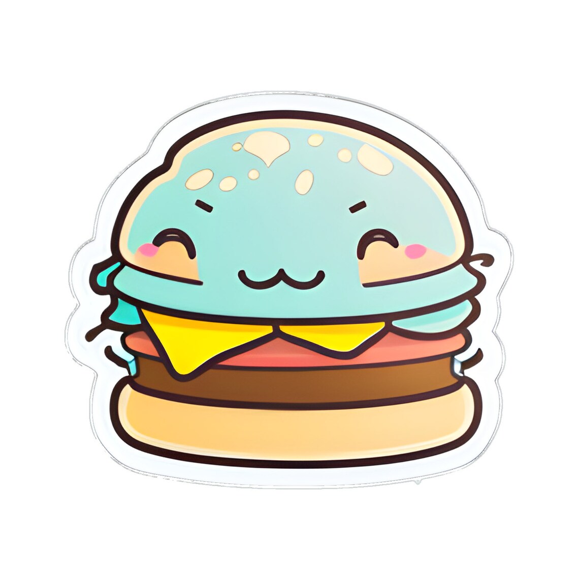Burger Bliss: Adorable Cartoon Burger Sticker Sheet 9 Stickers - Etsy
