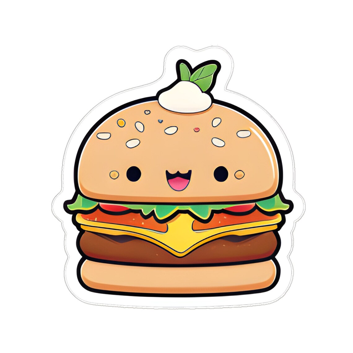 Burger Bliss: Adorable Cartoon Burger Sticker Sheet 9 Stickers - Etsy
