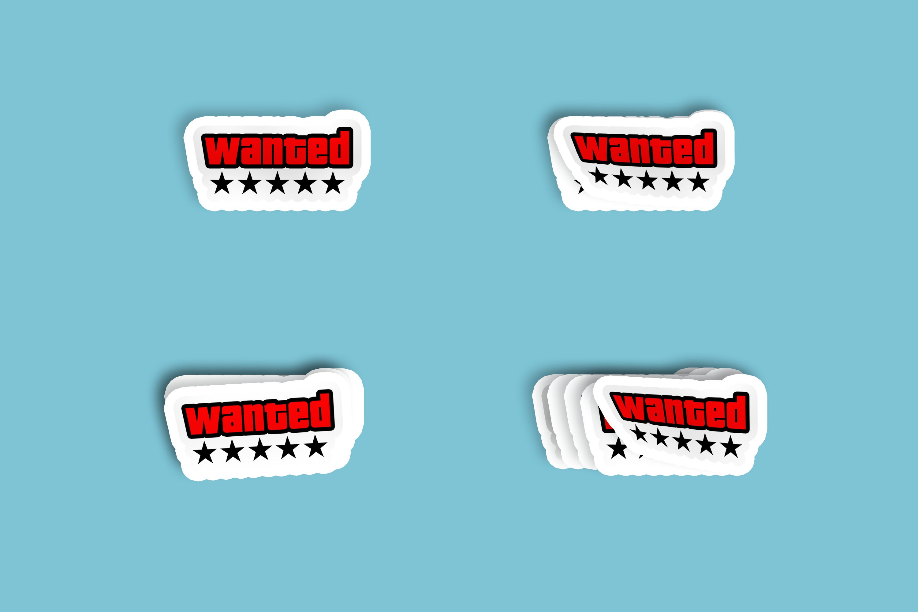 Grand Theft Auto GTA Wanted Sticker Decal Fan Art Gamer Laptop Sticker ...