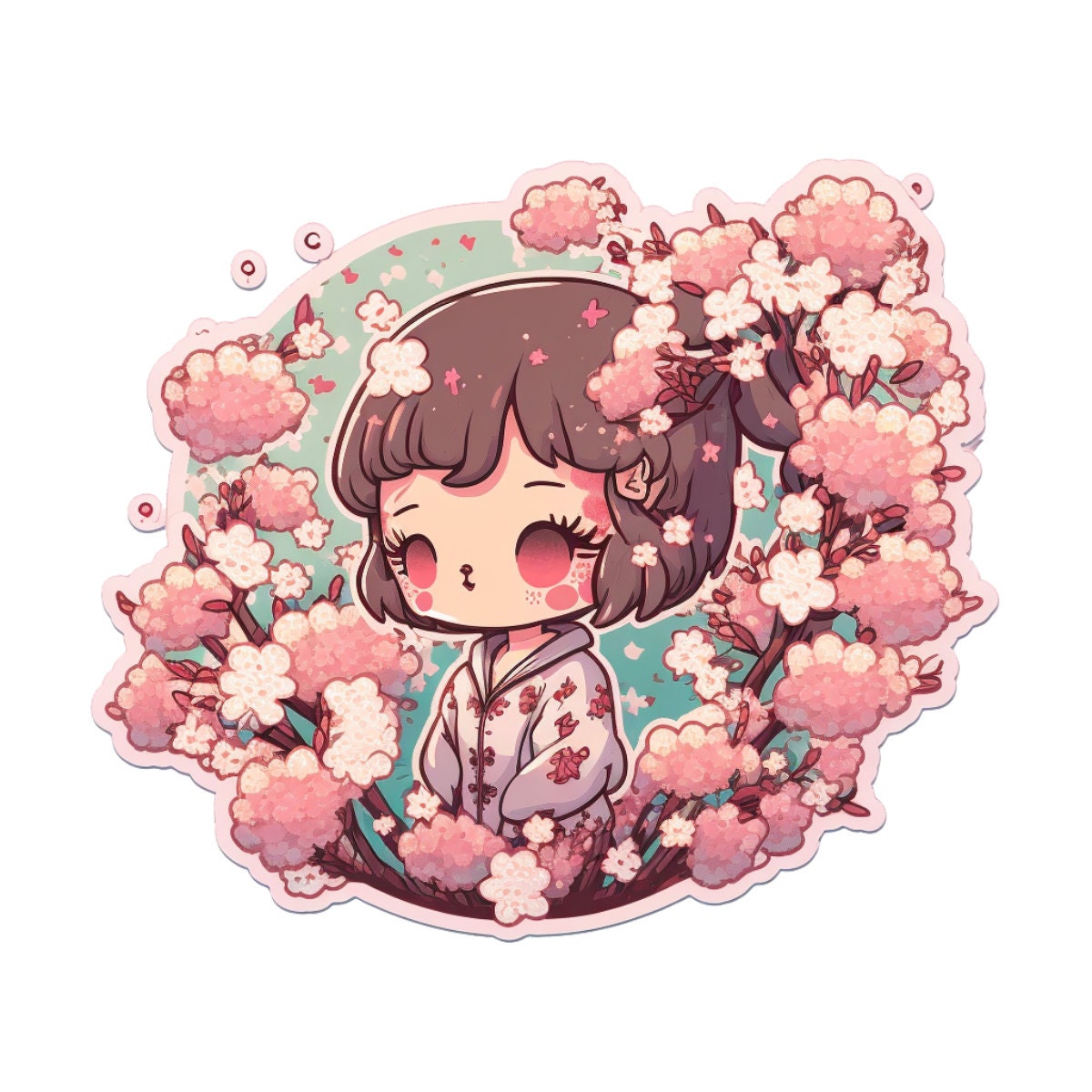 Anime Kawaii Sticker Sakura Chibi Die Cut Sticker or Magnet - Etsy