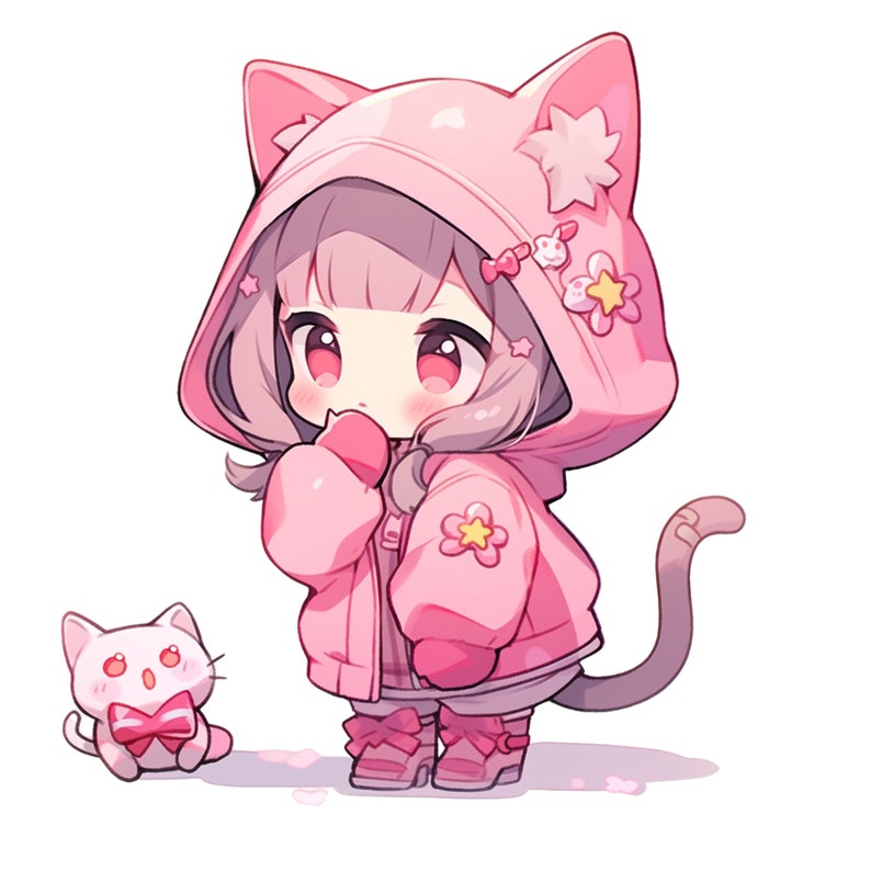Anime Stickers Super Cute Anime Kawaii Girl Sticker Decal Set of 4 ...
