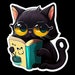 Kawaii Cute Bookworm Cats Sticker Sheet - Etsy