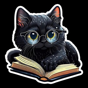Kawaii Cute Bookworm Cats Sticker Sheet - Etsy