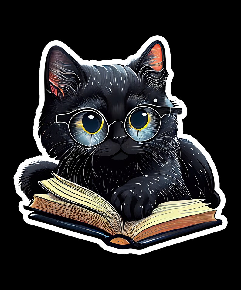 Kawaii Cute Bookworm Cats Sticker Sheet - Etsy