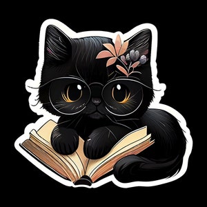 Kawaii Cute Bookworm Cats Sticker Sheet - Etsy