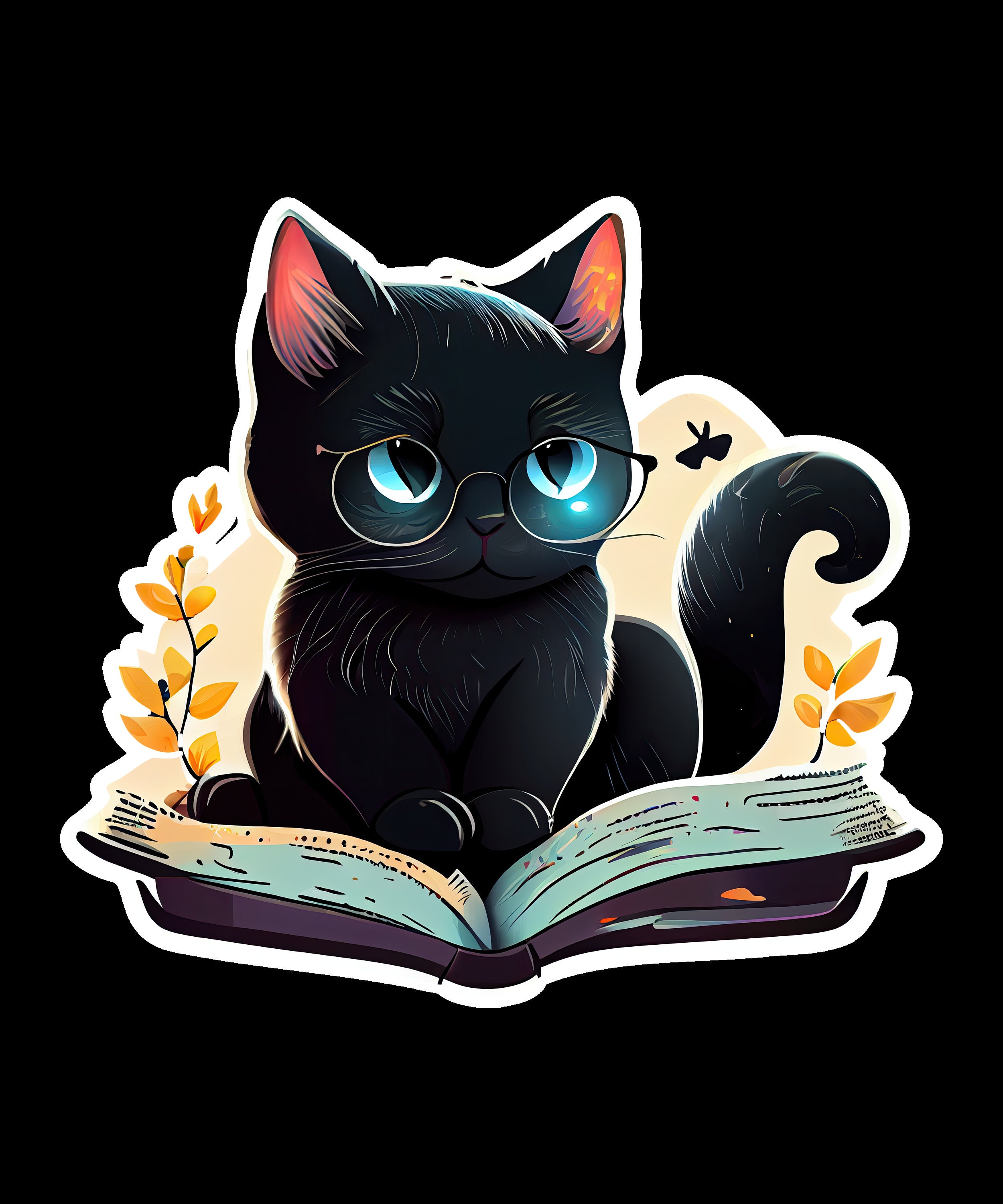 Kawaii Cute Bookworm Cats Sticker Sheet - Etsy