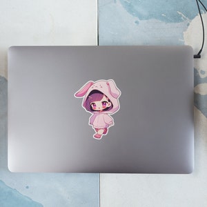Anime Kawaii Sticker Bunny Girl Die Cut Sticker or Magnet - Water ...