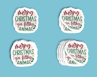 Merry Christmas Ya Filthy Animal Decal - Etsy