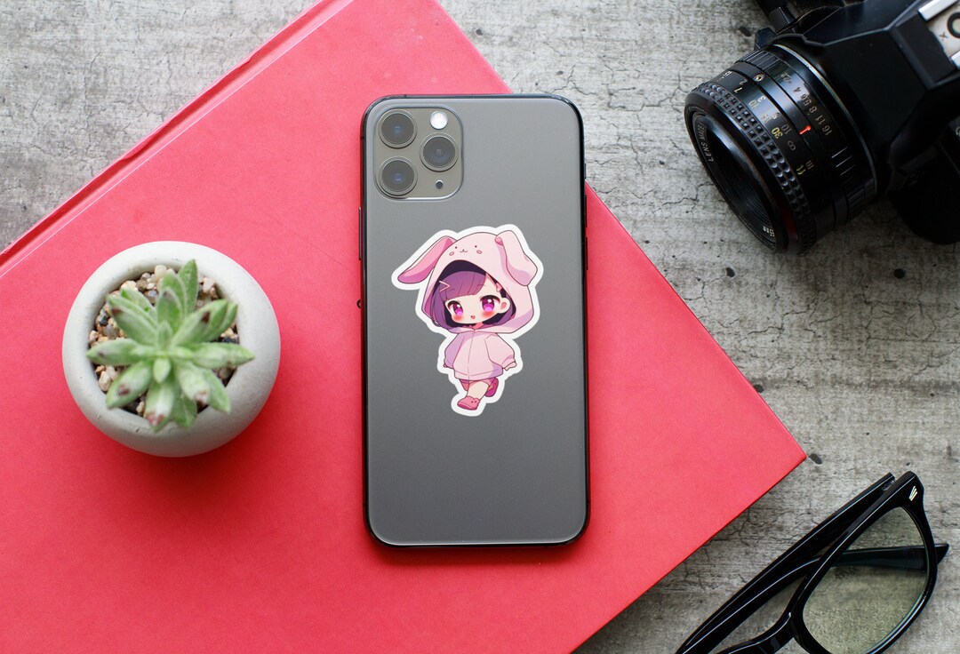Anime Kawaii Sticker Bunny Girl Die Cut Sticker or Magnet - Etsy