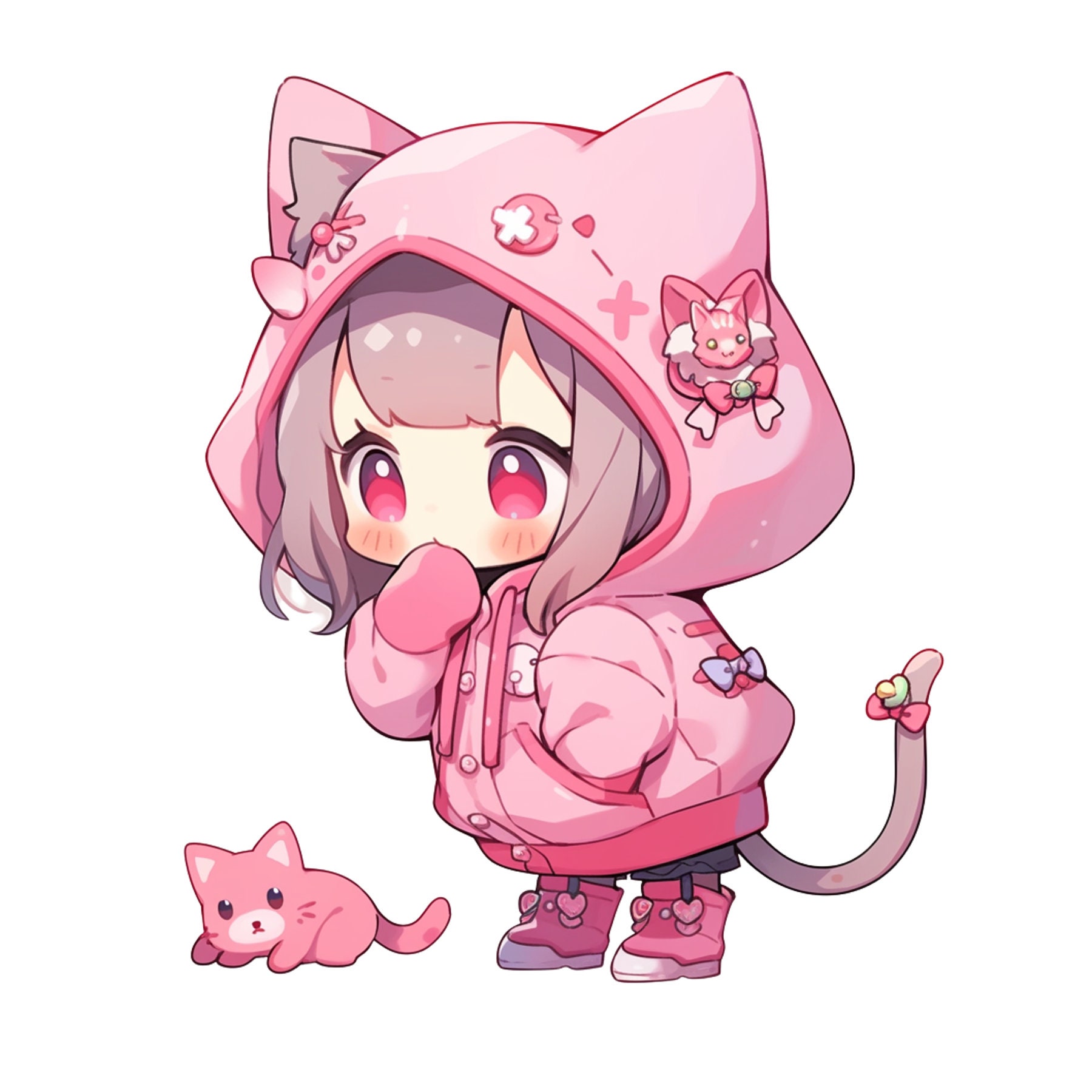 Anime Stickers Super Cute Anime Kawaii Girl Sticker Decal Set of 4 ...