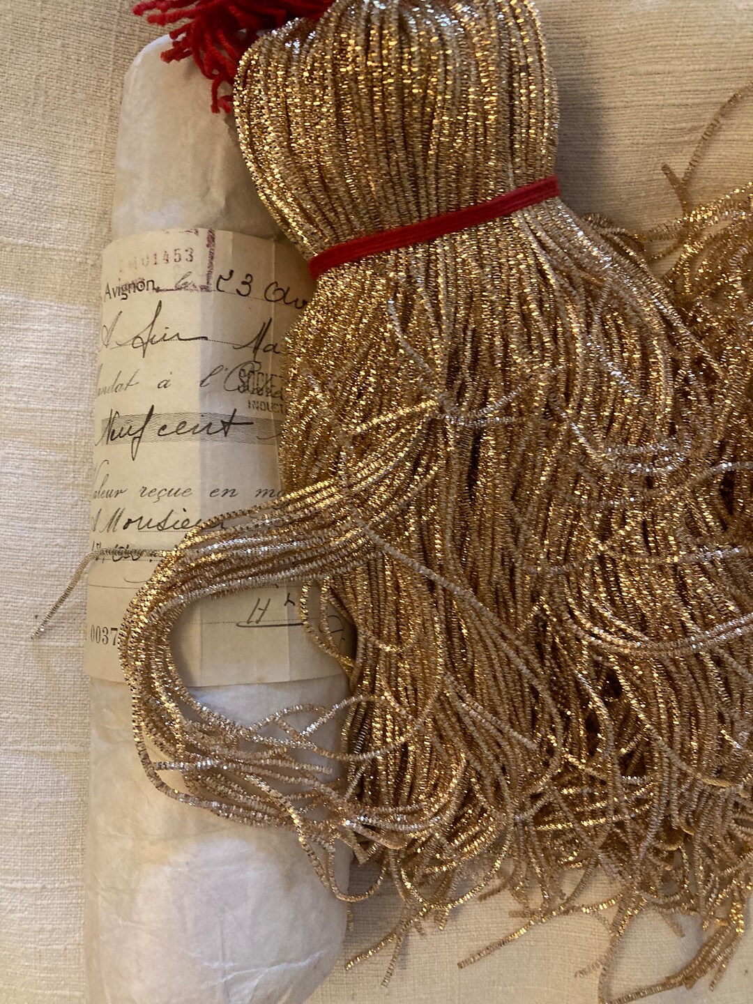 Huge Hank Antique Gold Check Purl Hundreds of Meters - Etsy