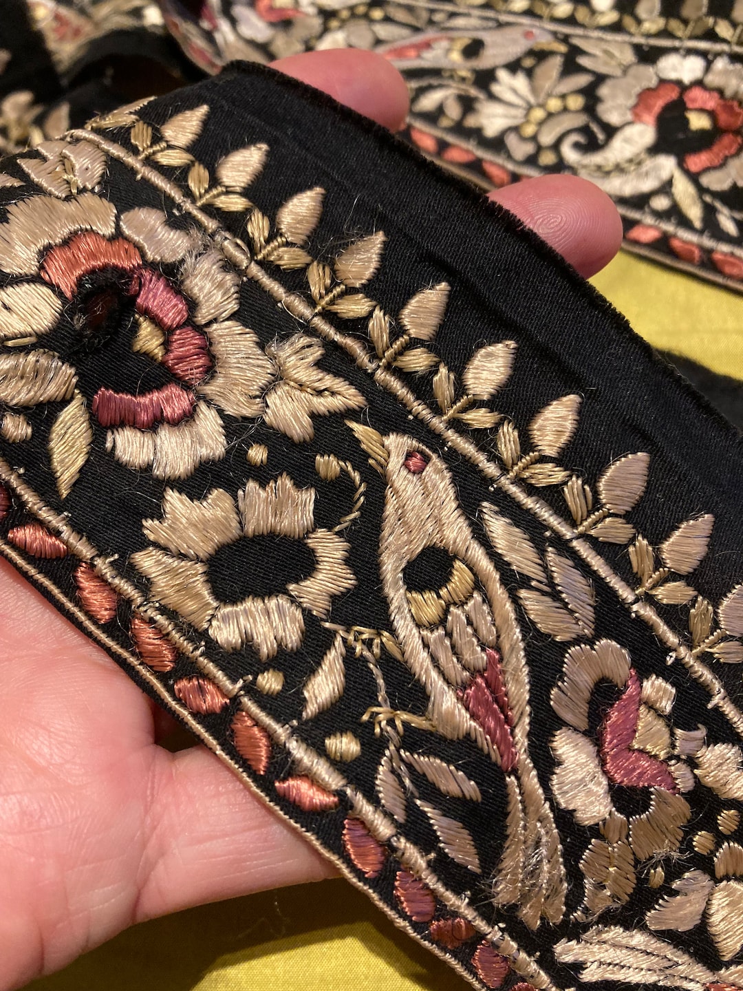 5.3m of 1800s Persian Antique BIRD Silk Embroidered Ribbon Trim - Etsy