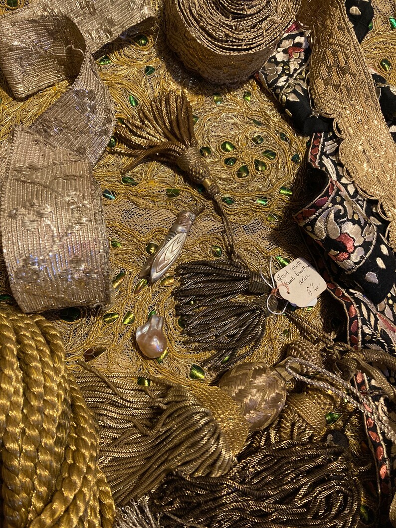 Large 19th Century Antique Gold Metal Thread Appliqué. - Etsy