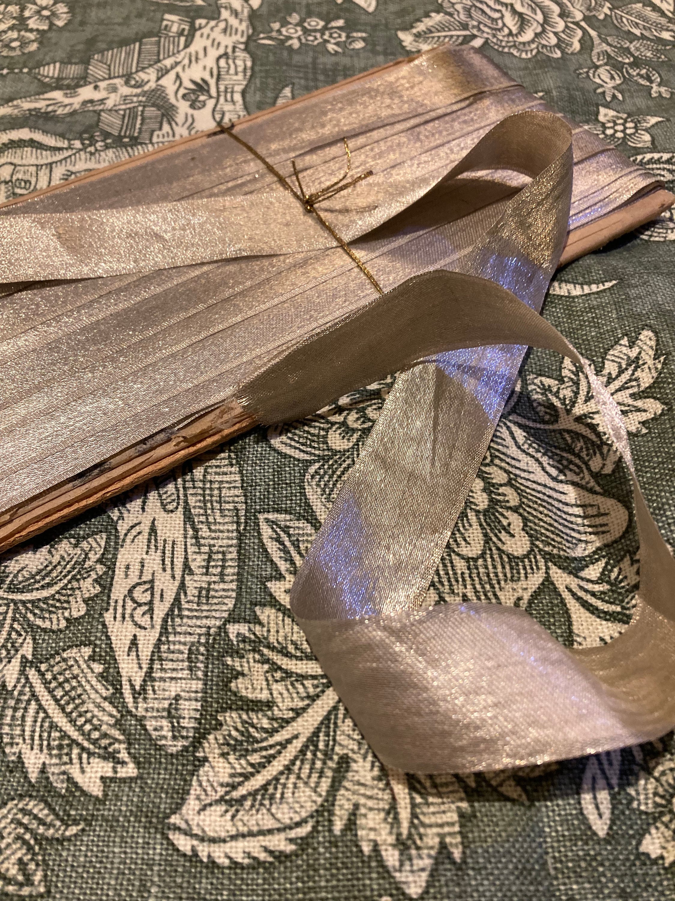 1 Meter of Exquisite Quality 1920s French Subtle Silver Metallic Lame ...