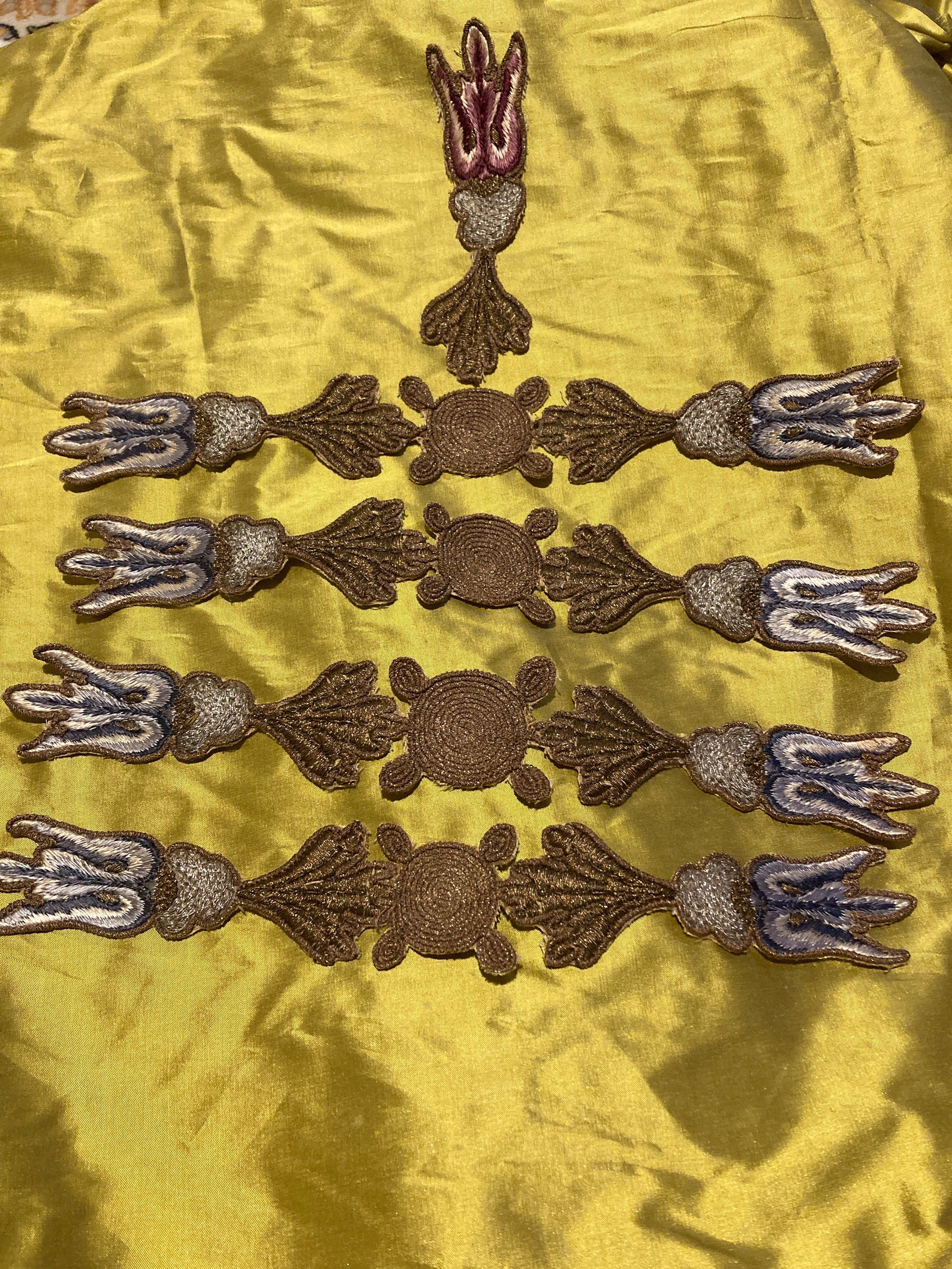 Beautiful Antique 1800s Regency/ Napoleonic Dress Front Appliqués Set ...